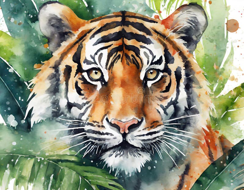 Tiger stock illustration. Illustration of paint, head - 302592207