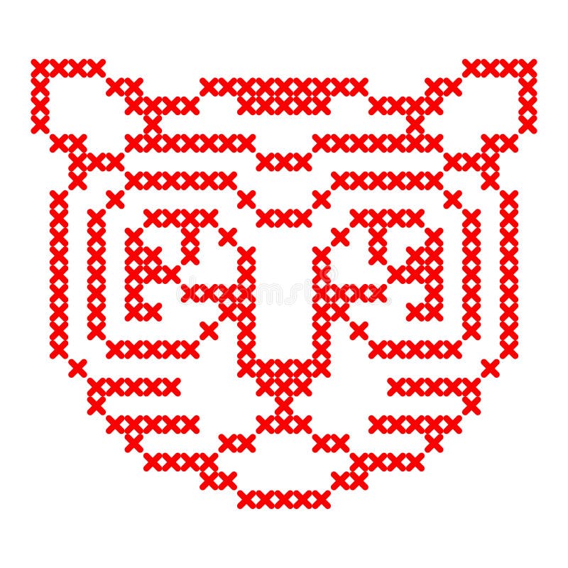 Tiger Cross Stitch Pattern, Tiger Year Symbol Stock Vector ...