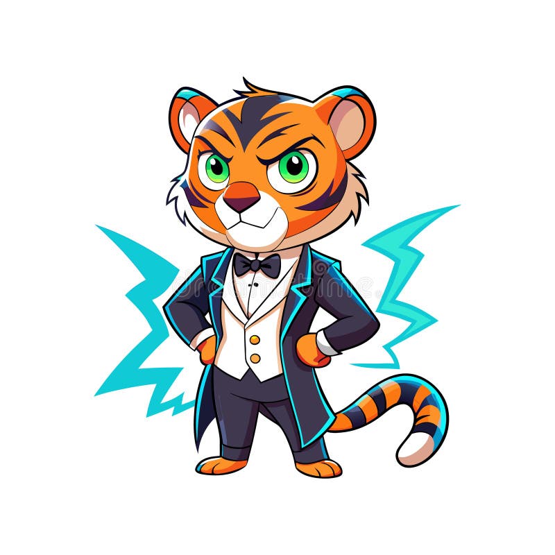 Tiger Cub Composing Music stock vector. Illustration of music - 356528848