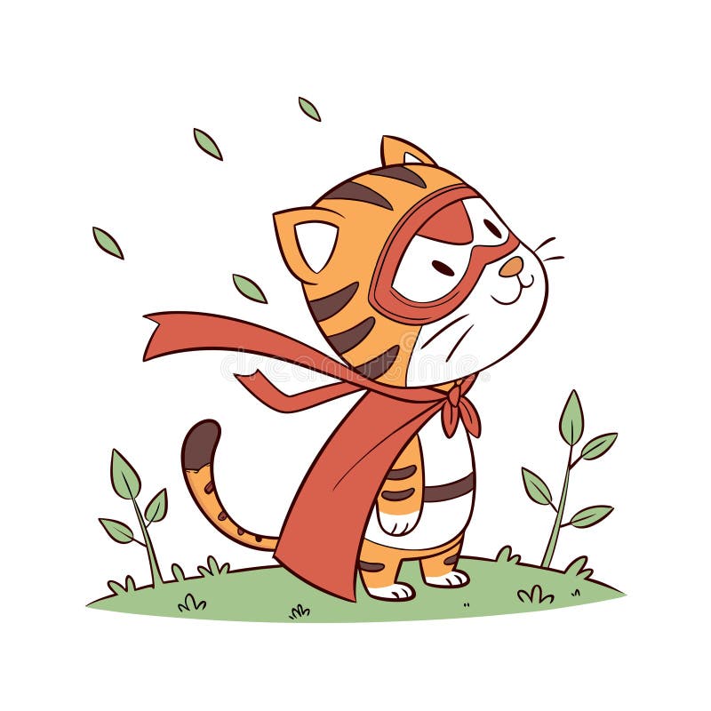 Tiger Cubs Cosplay Adventure while Well-Rested Stock Illustration ...