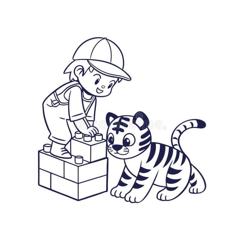 Tiger Cubs Drained LEGO Experience Stock Illustration - Illustration of ...