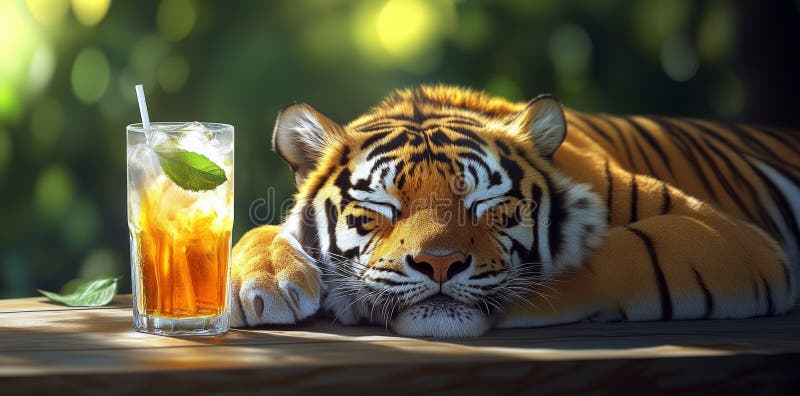 The Tiger is Currently on Summer Break at a Seaside Resort, Where it is ...