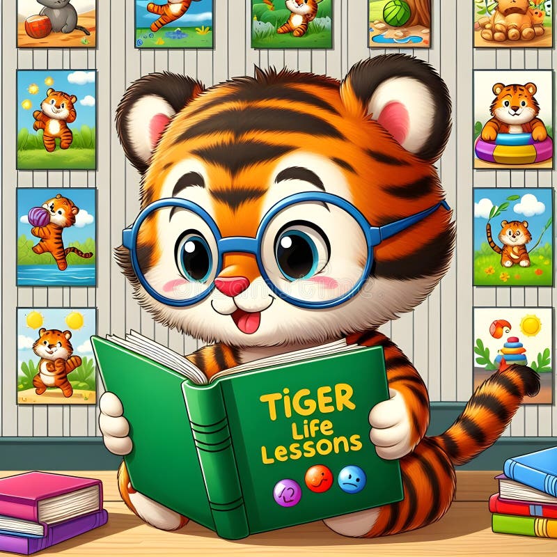 Tiger dancing with music stock illustration. Illustration of cartoon ...