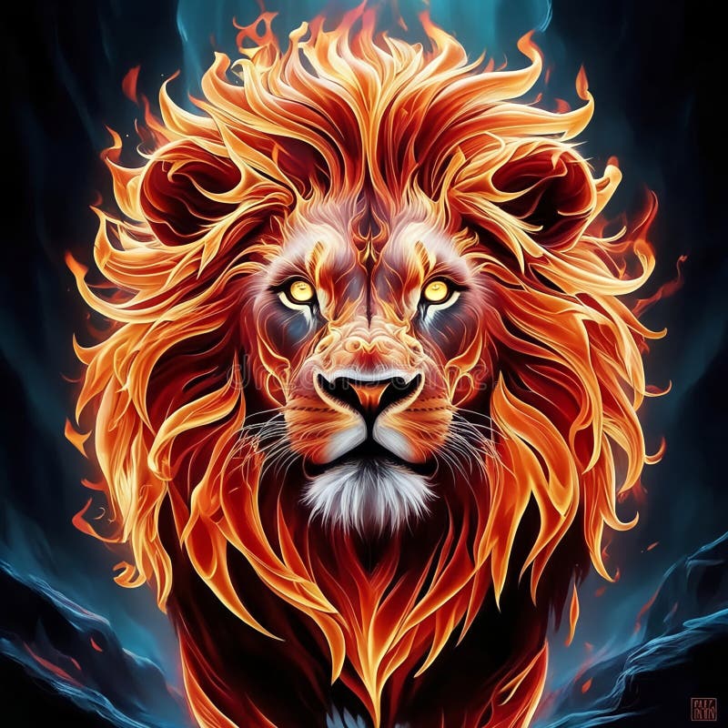 Tiger Design with Burning Effect Stock Illustration - Illustration of ...