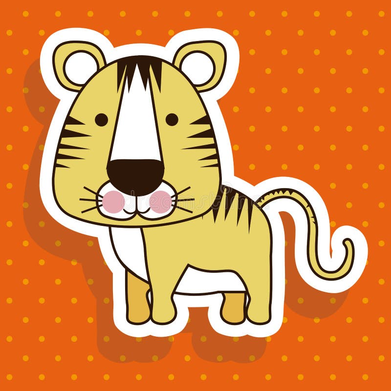 Cute Little Tiger Soft Color Kids T Shirt Design and Poster Stock ...