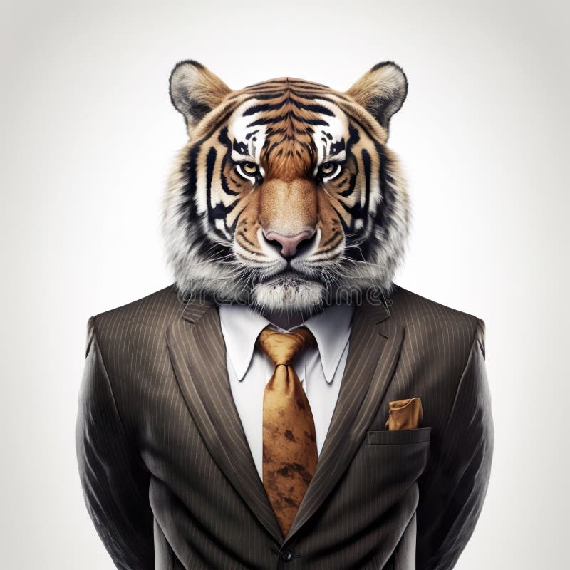 Tiger Dressed in a Suit. Elegant Classy Style. Illustration Stock ...