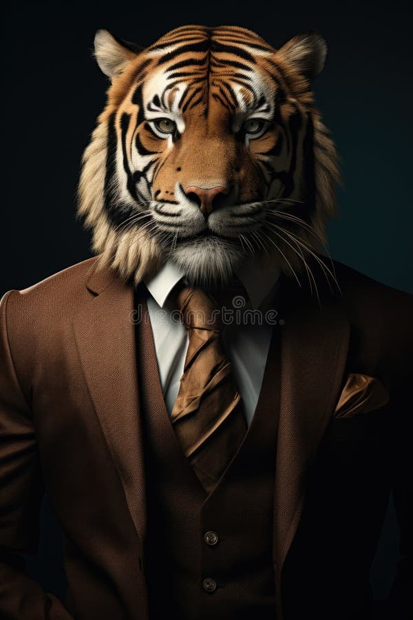 A Tiger Dressed in a Suit and Tie. this Image Can Be Used To Represent ...