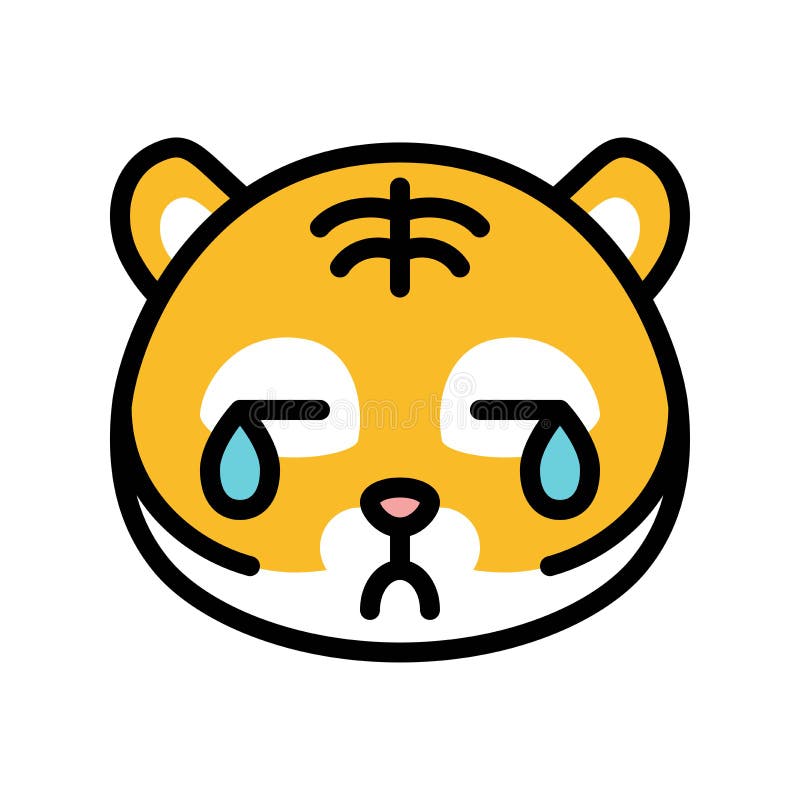 Tiger Emoticon Vector, Filled Style Editable Stroke Stock Vector ...