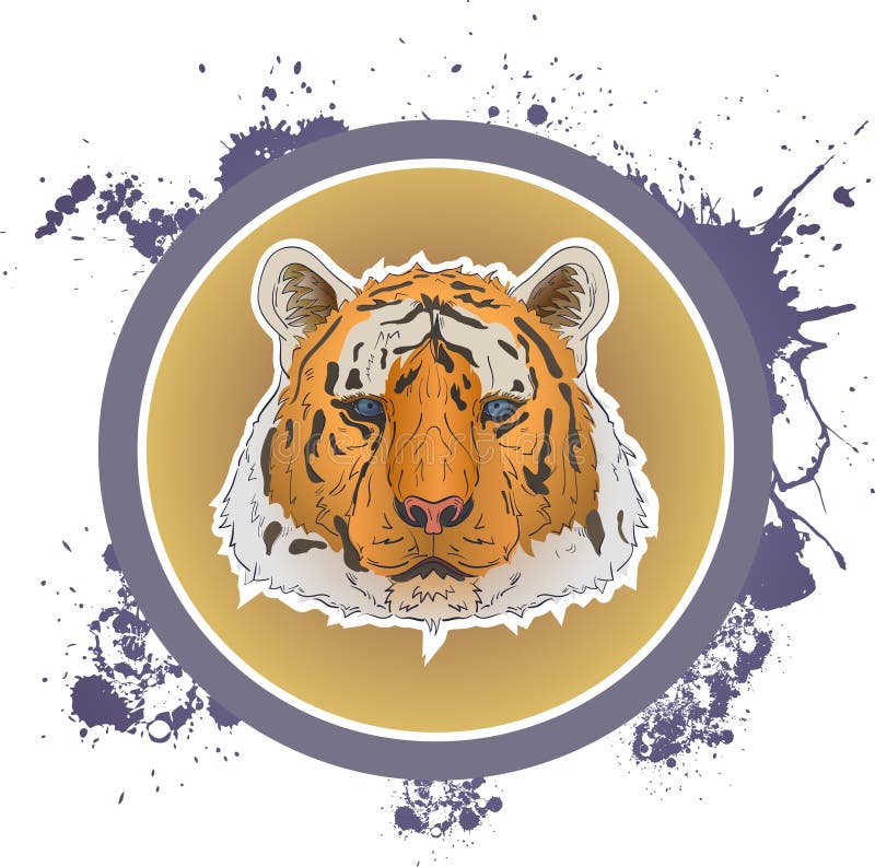 Tiger face design. stock vector. Illustration of shirt - 71661263