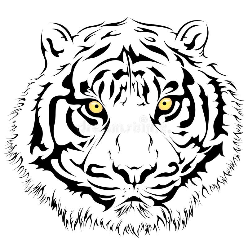 Tiger Face Outline Stock Illustrations – 4,532 Tiger Face Outline Stock ...