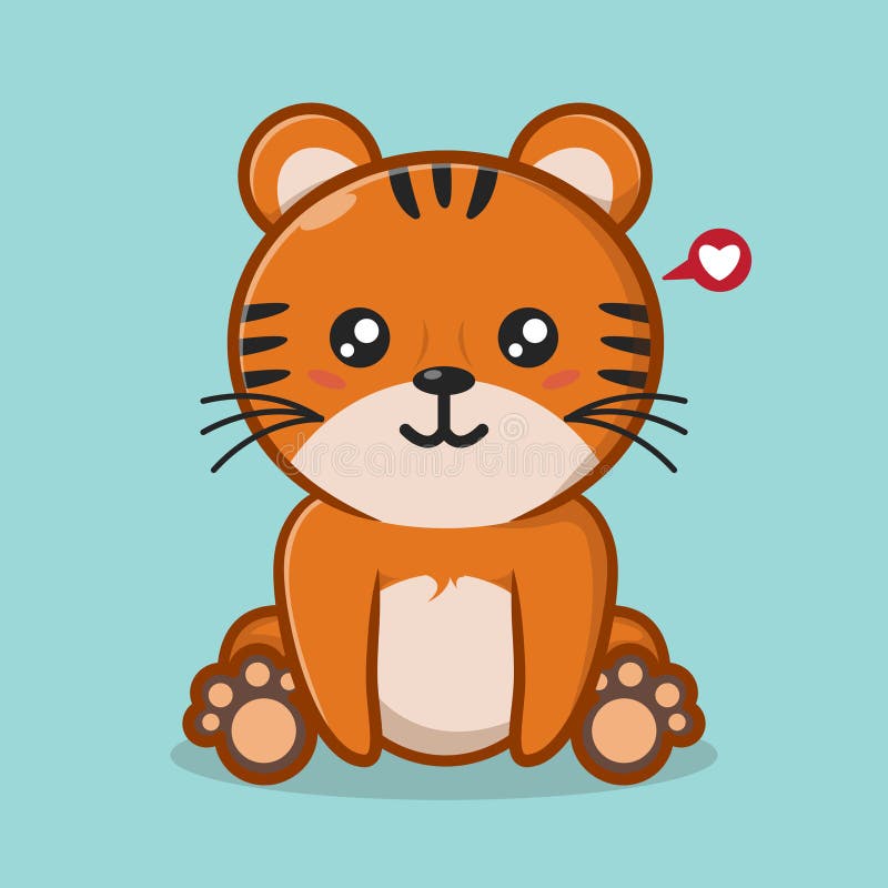 TIGER FLAT VECTOR ILLUSTRATION Stock Vector - Illustration of drawing ...