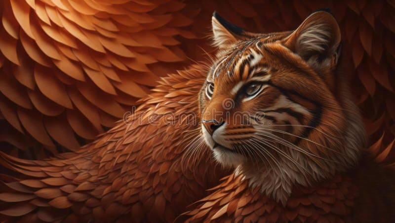 A Tiger in a Fox Costume. Generative Ai Stock Illustration ...