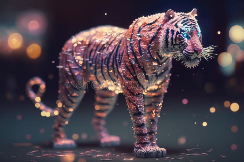 Tiger Full Body Macro Fast Shutter. Generative AI Stock Illustration ...