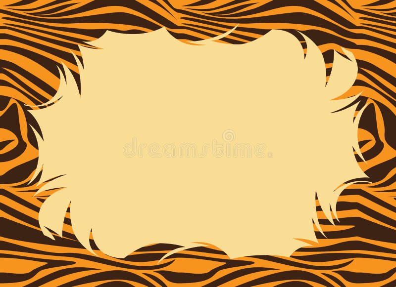 Tiger Fur Print Border stock illustration. Illustration of pattern ...