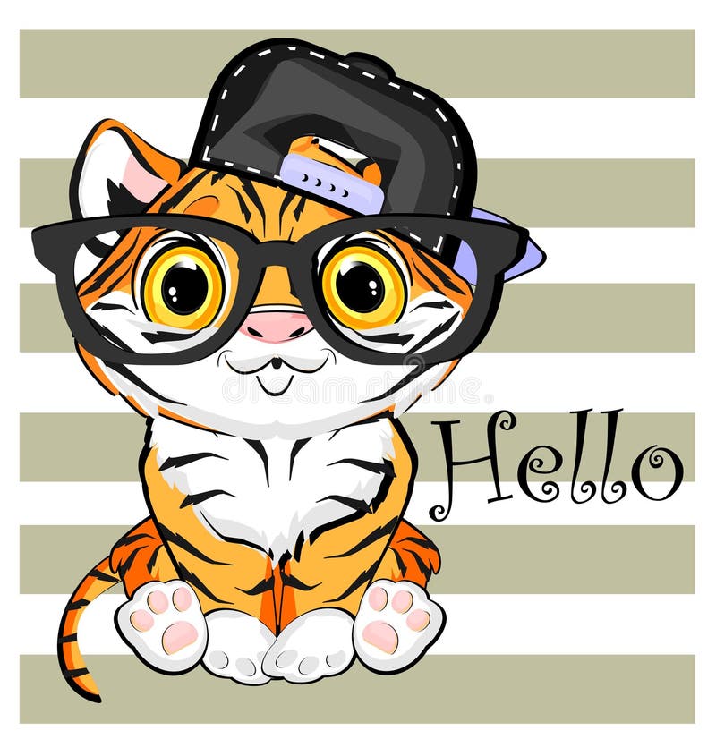 Cute tiger boy stock illustration. Illustration of little - 215901356