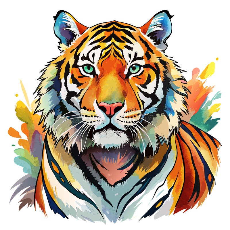 A Tiger with a Green Eye is the Main Focus of the Image. the Tiger is ...