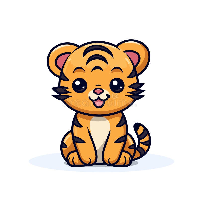 Tiger. Tiger Hand-drawn Comic Illustration. Cute Vector Doodle Style ...