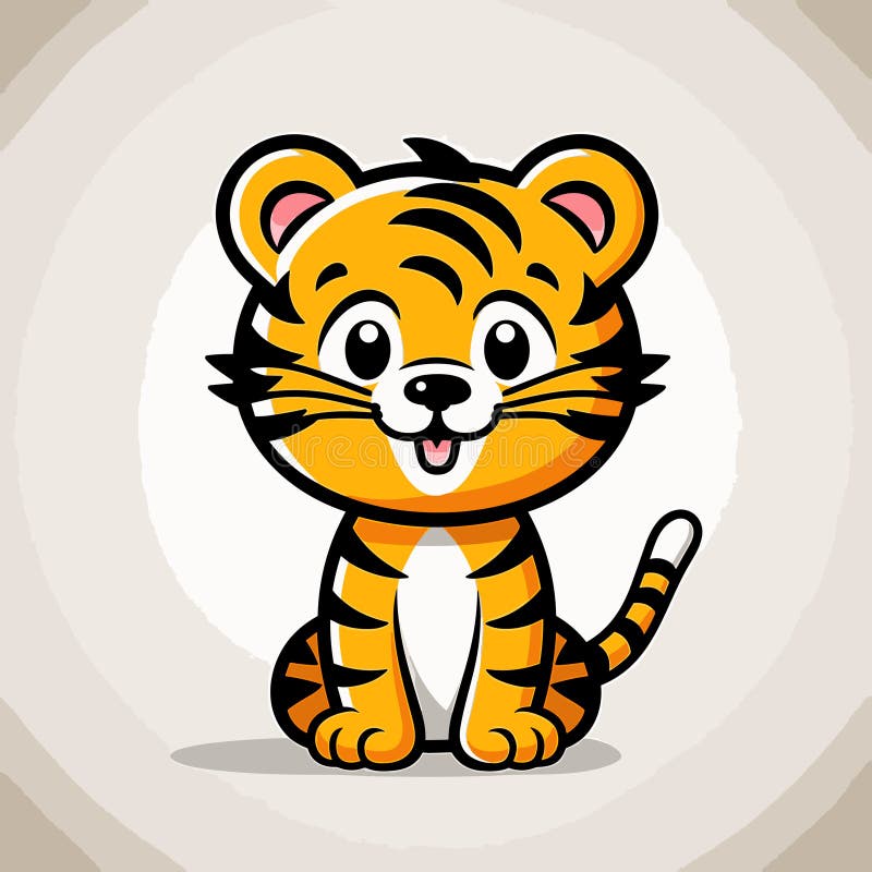 Tiger. Tiger Hand-drawn Comic Illustration. Cute Vector Doodle Style ...