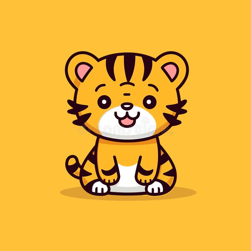 Tiger. Tiger Hand-drawn Comic Illustration. Cute Vector Doodle Style ...
