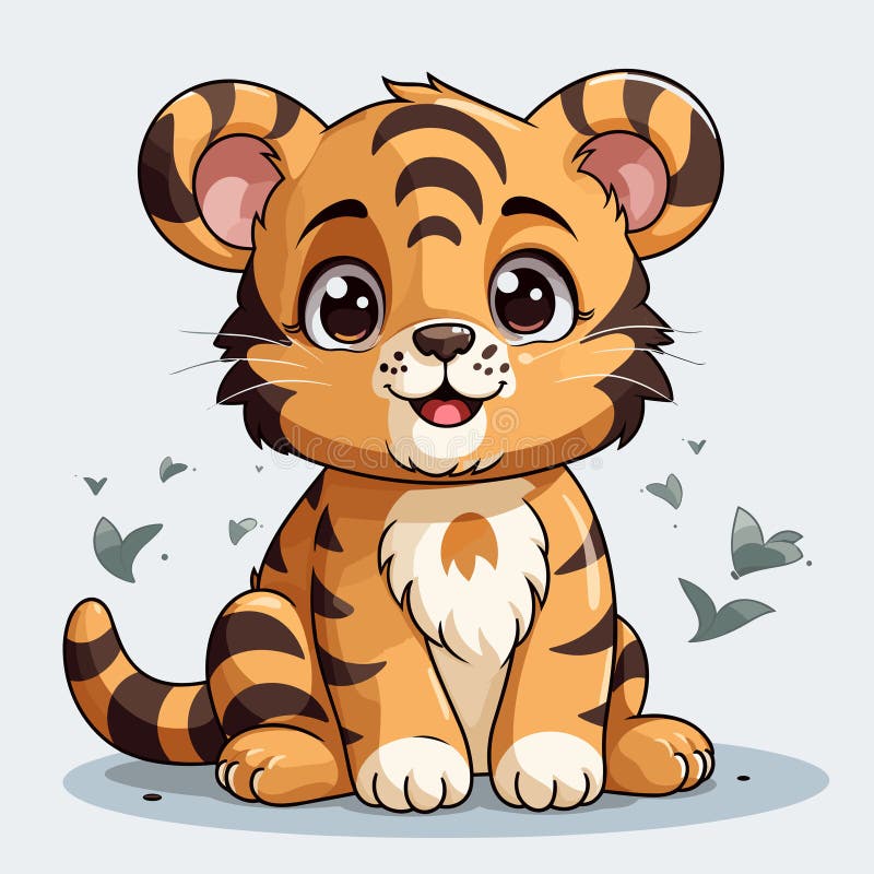 Tiger. Tiger Hand-drawn Comic Illustration. Cute Vector Doodle Style ...