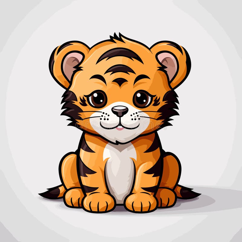 Tiger. Tiger Hand-drawn Comic Illustration. Cute Vector Doodle Style ...