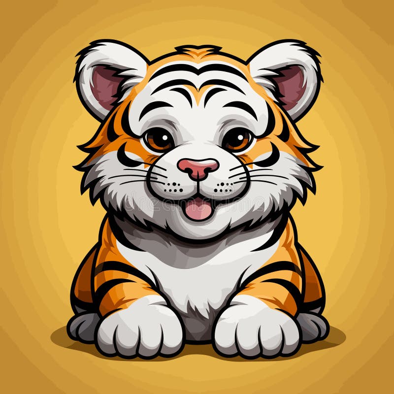 Tiger. Tiger Hand-drawn Comic Illustration. Cute Vector Doodle Style ...
