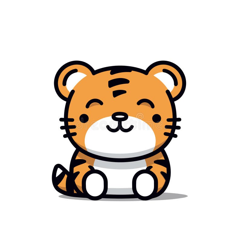 Tiger. Tiger Hand-drawn Comic Illustration. Cute Vector Doodle Style ...