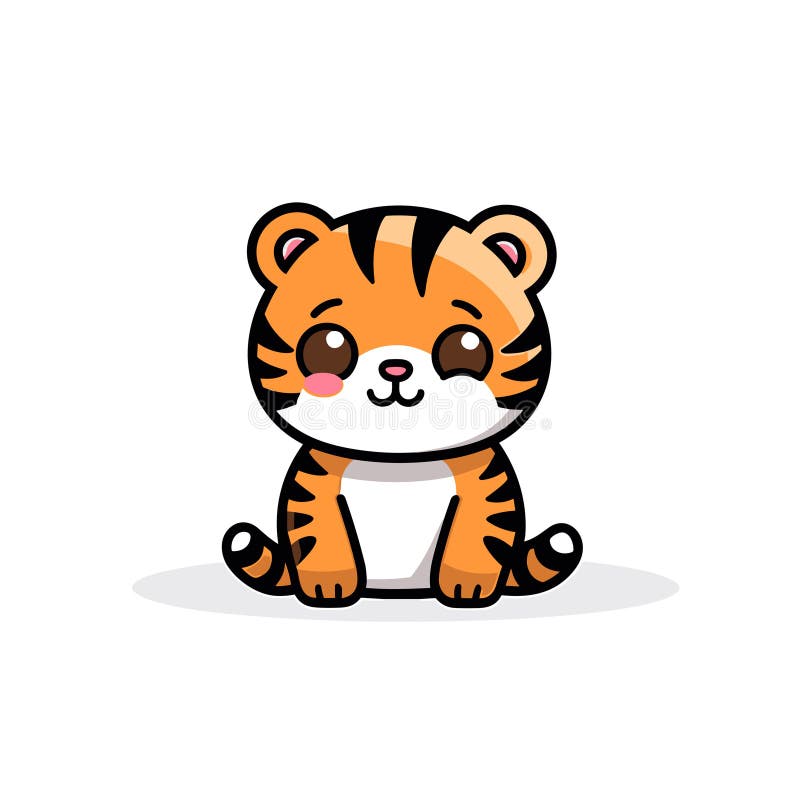 Tiger. Tiger Hand-drawn Comic Illustration. Cute Vector Doodle Style ...