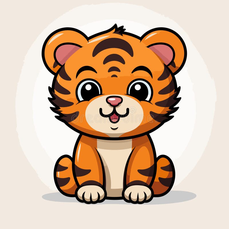 Tiger. Tiger Hand-drawn Comic Illustration. Cute Vector Doodle Style ...