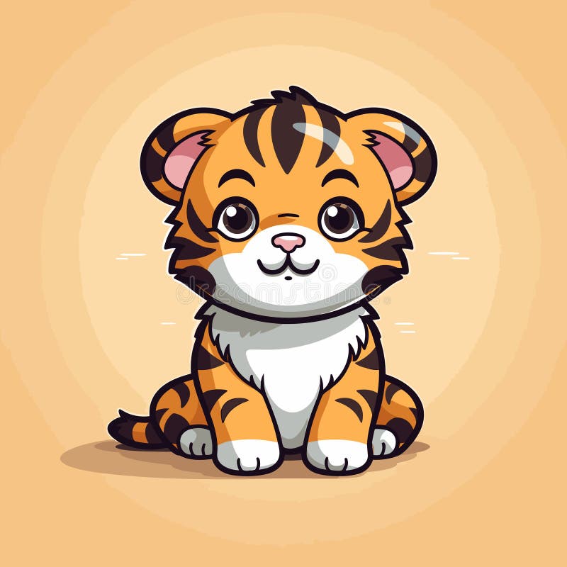 Tiger. Tiger Hand-drawn Comic Illustration. Cute Vector Doodle Style ...