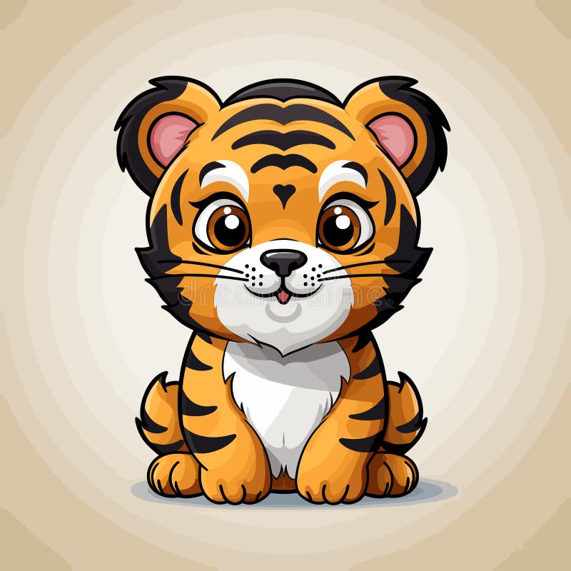 Tiger. Tiger Hand-drawn Comic Illustration. Cute Vector Doodle Style ...