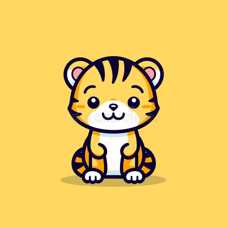 Tiger. Tiger Hand-drawn Comic Illustration. Cute Vector Doodle Style ...