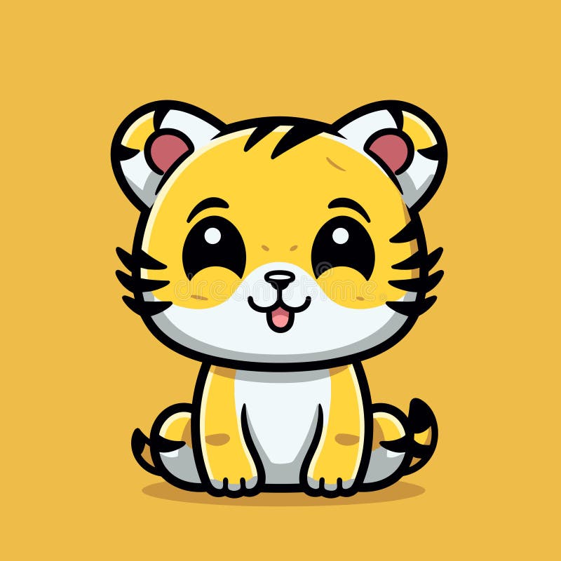Tiger. Tiger Hand-drawn Comic Illustration. Cute Vector Doodle Style ...