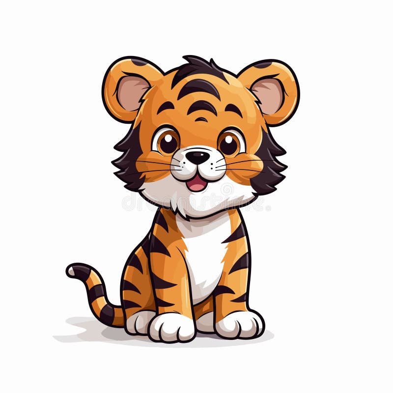 Tiger. Tiger Hand-drawn Comic Illustration. Cute Vector Doodle Style ...