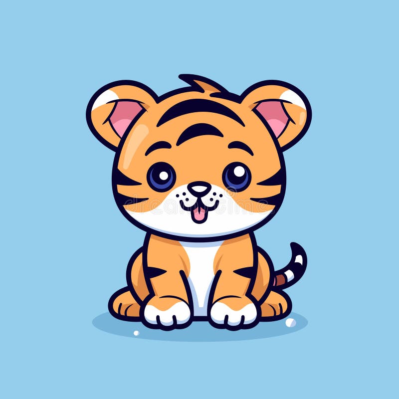 Tiger. Tiger Hand-drawn Comic Illustration. Cute Vector Doodle Style ...