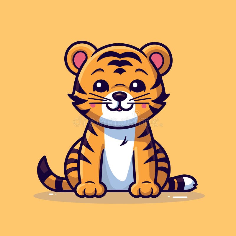 Tiger. Tiger Hand-drawn Comic Illustration. Cute Vector Doodle Style ...