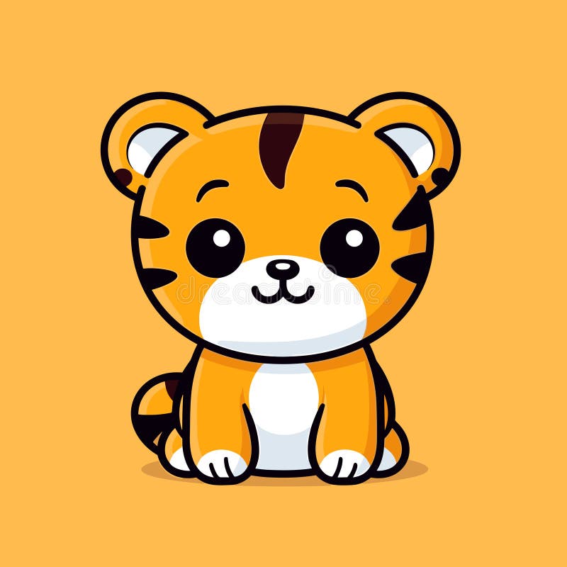 Tiger. Tiger Hand-drawn Comic Illustration. Cute Vector Doodle Style ...