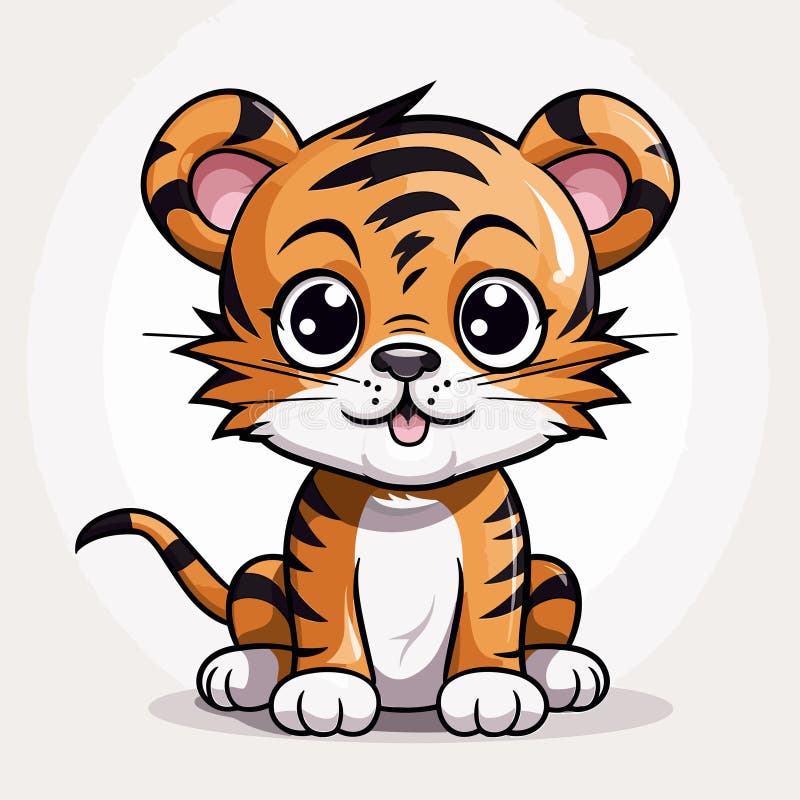 Tiger. Tiger Hand-drawn Comic Illustration. Cute Vector Doodle Style ...