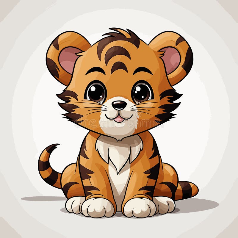 Tiger. Tiger Hand-drawn Comic Illustration. Cute Vector Doodle Style ...