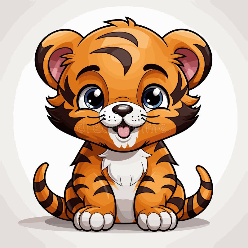 Tiger. Tiger Hand-drawn Comic Illustration. Cute Vector Doodle Style ...