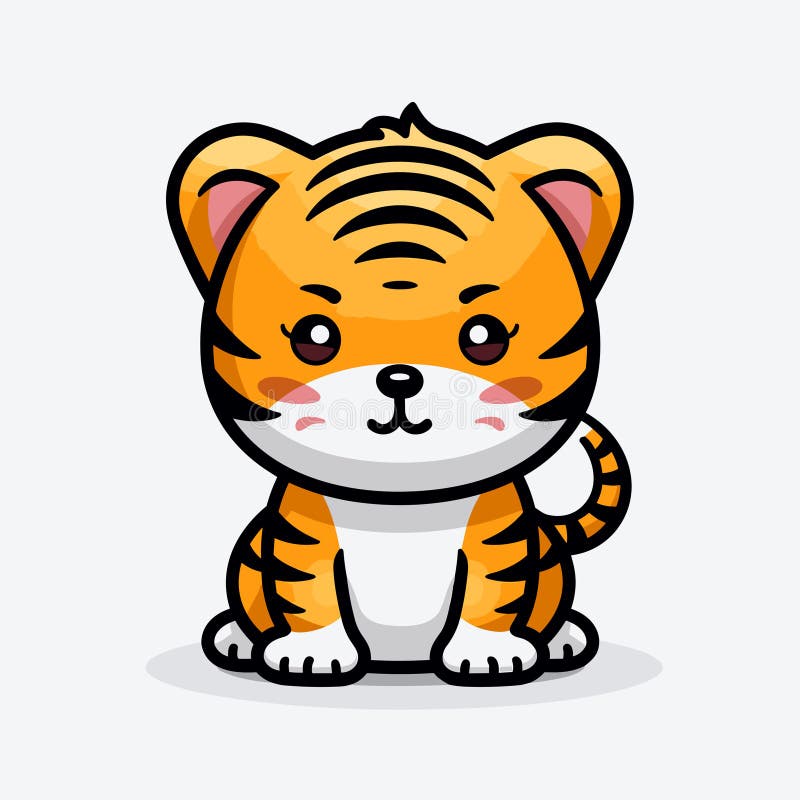 Tiger. Tiger Hand-drawn Comic Illustration. Cute Vector Doodle Style ...