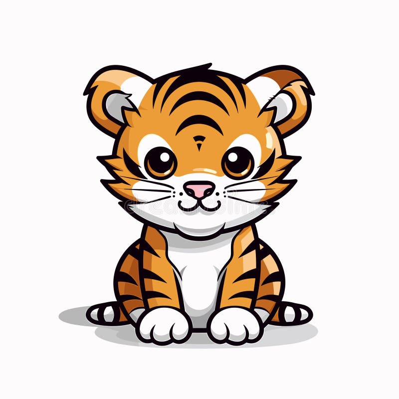 Tiger. Tiger Hand-drawn Comic Illustration. Cute Vector Doodle Style ...