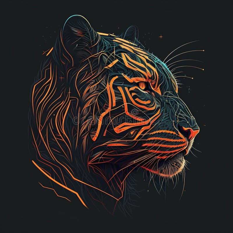 Tiger Head. Abstract Vector Illustration. T-shirt Design Stock ...
