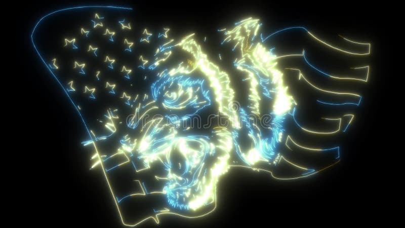 Tiger Head and American Flag. Stock Video - Video of flags, angry ...