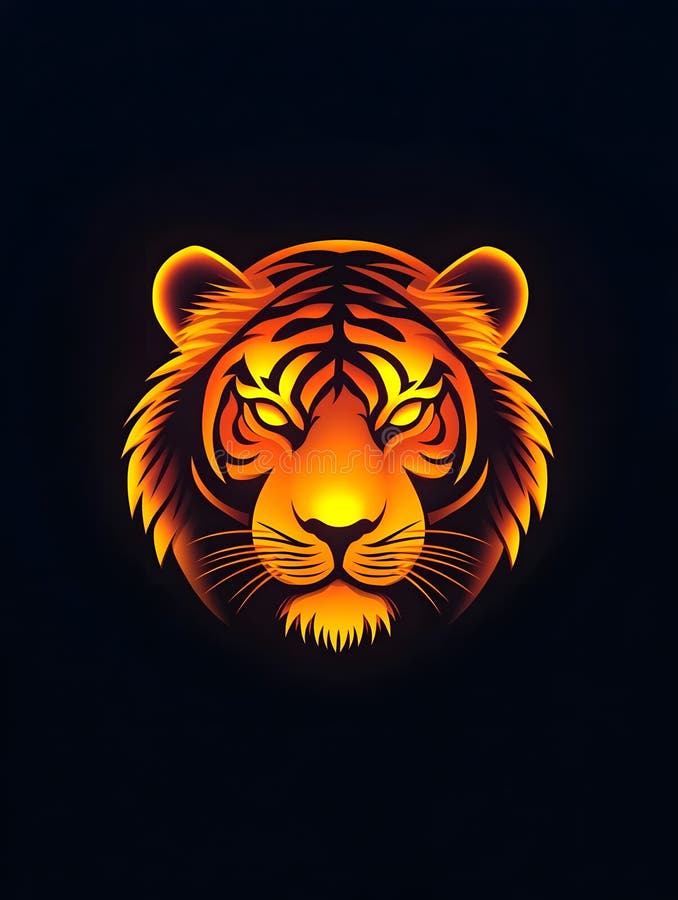 Tiger Head Face Icon Logo Symbol Stock Illustration - Illustration of ...