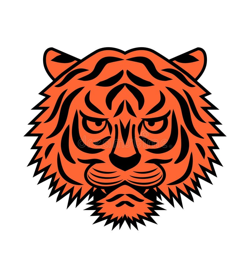 Tiger Head Face Isolated Vector Illustration Stock Vector ...