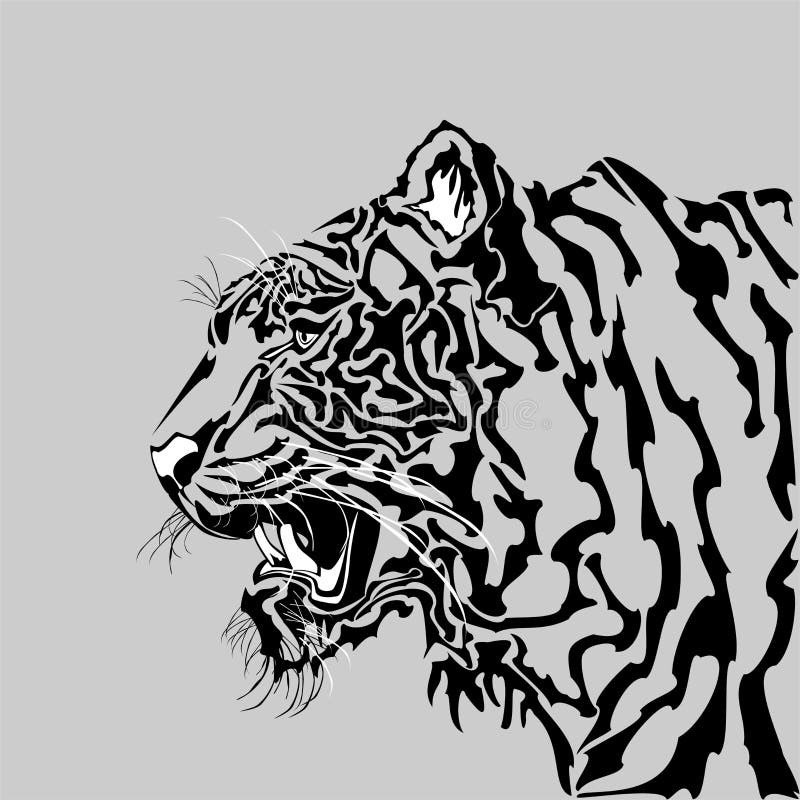 How To Draw A Tiger Head Side View