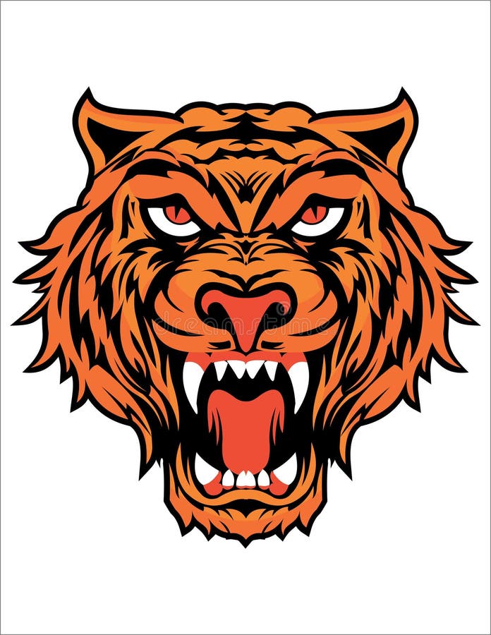 Tiger Head. Orange Tiger. Logo Stock Illustration - Illustration of ...