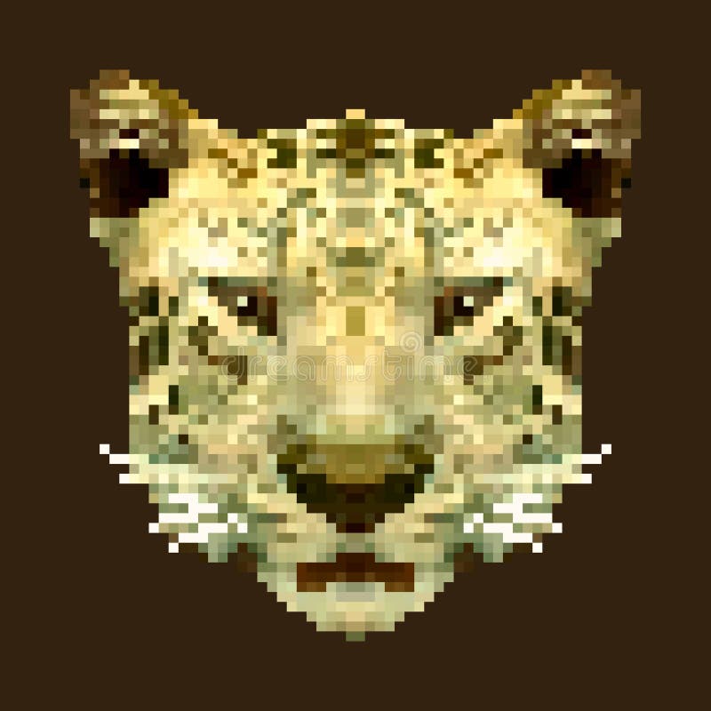 Tiger Head Pixel Art Vector. Square Animal. Isolated Stock Vector ...