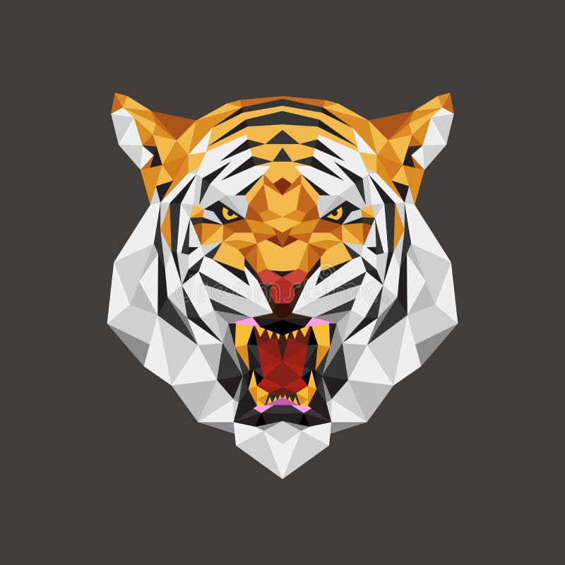 Tiger Head Polygon Geometric, Vector Illustration Stock Vector ...
